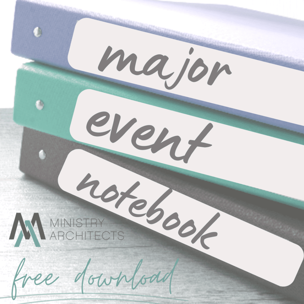 Major Event Notebook - Ministry Architects